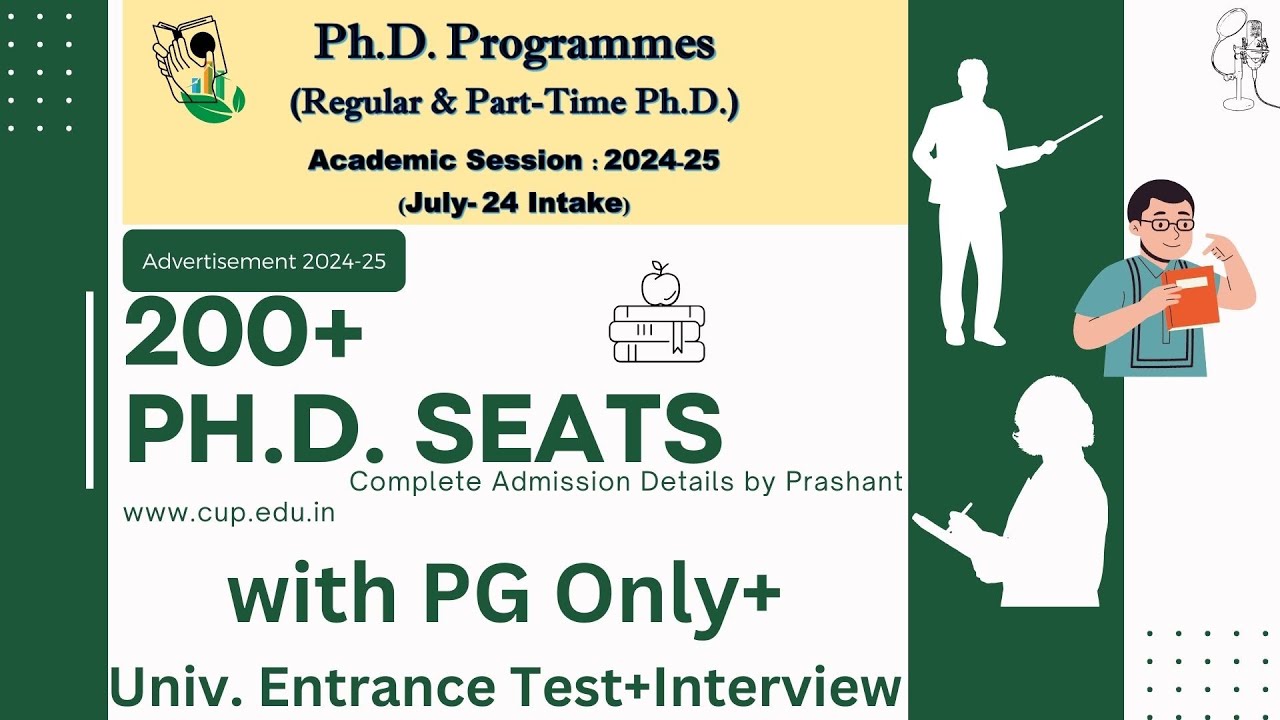 CUPB PhD Advertisement July 24 Intake A Central University 200+ Seats ...