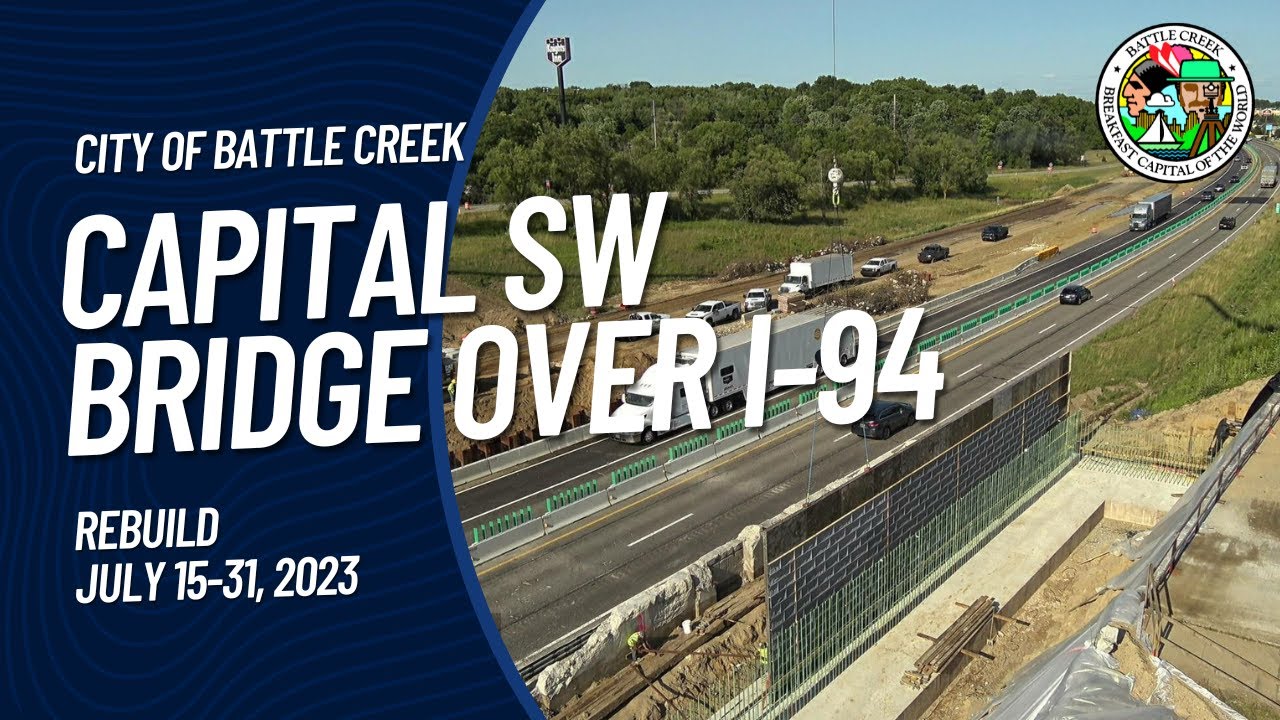 Battle Creek Capital SW bridge rebuild - July 2023 - YouTube