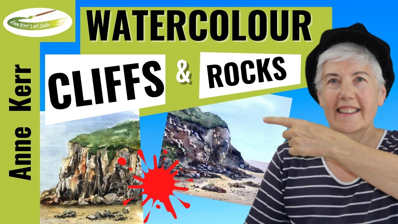 How To Paint CLIFFS and ROCKS In WATERCOLOUR. Step by Step Painting ...