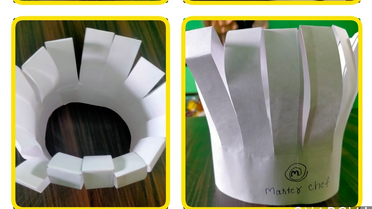 How to make master chef cap/how to make master Chet hat with paper/hat ...