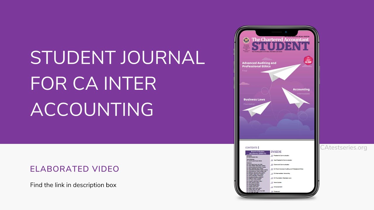 July 2020 Student Journal For CA Inter Accounting | Useful Notes for CA ...