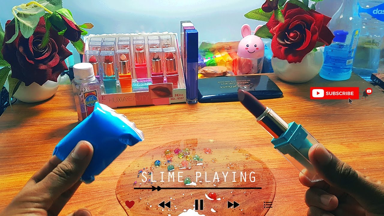 Frozen Blue Slime Mixing Random Cute, shiny things into slime ...