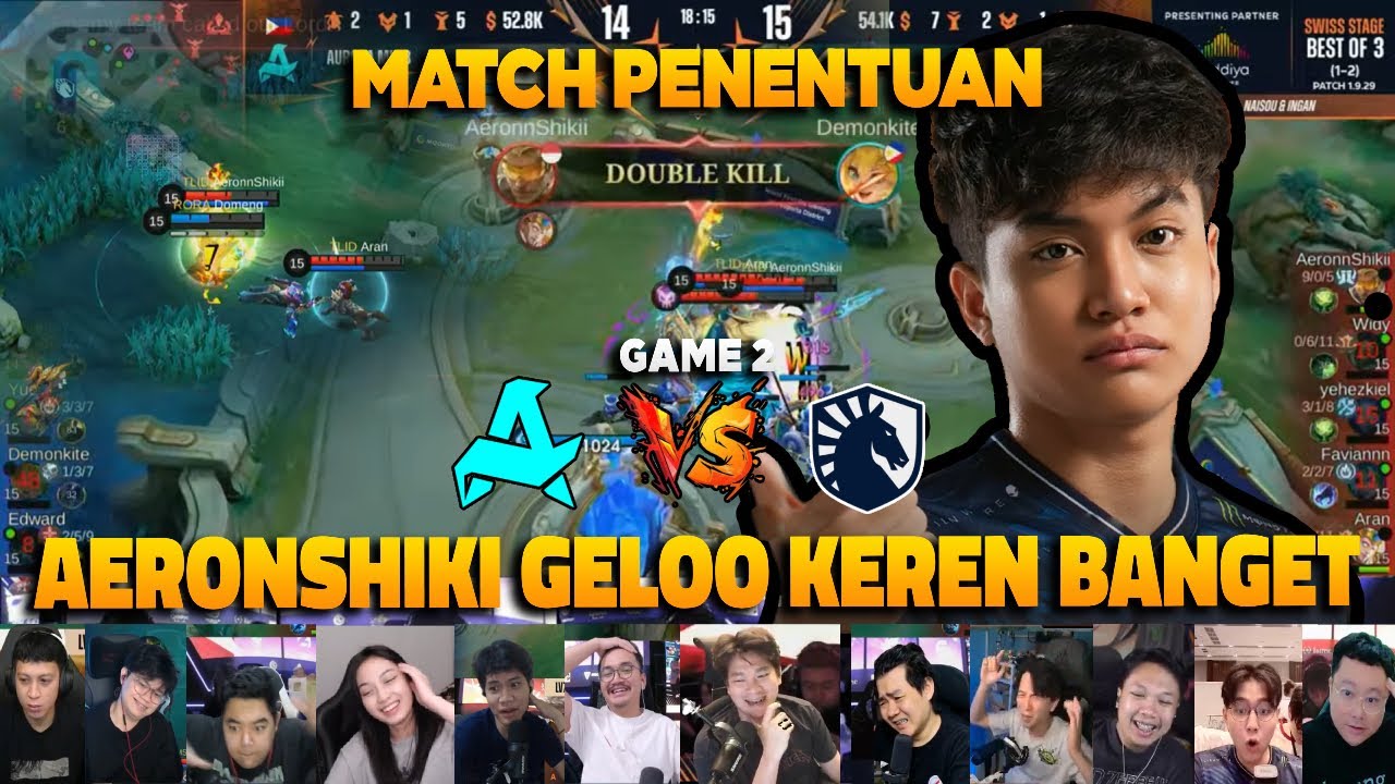 AERON MODE GENDONG!! TLID PULANGKAN AURORA REAKSI STREAMER SWISS STAGE ...