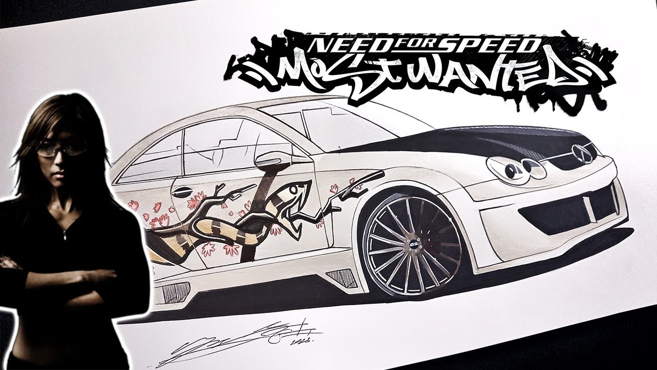 Blacklist # 7 | Kaze`s Mercedes-Benz CLK500 | NFS Most Wanted Drawing # ...