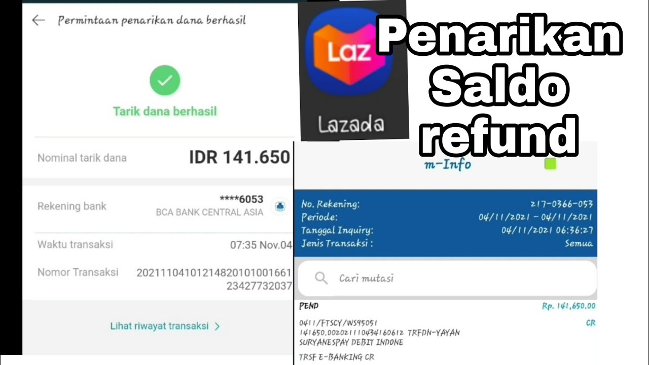 Penarikan Saldo Refund di LAZADA #lazada #lazadacredit #shopee # ...