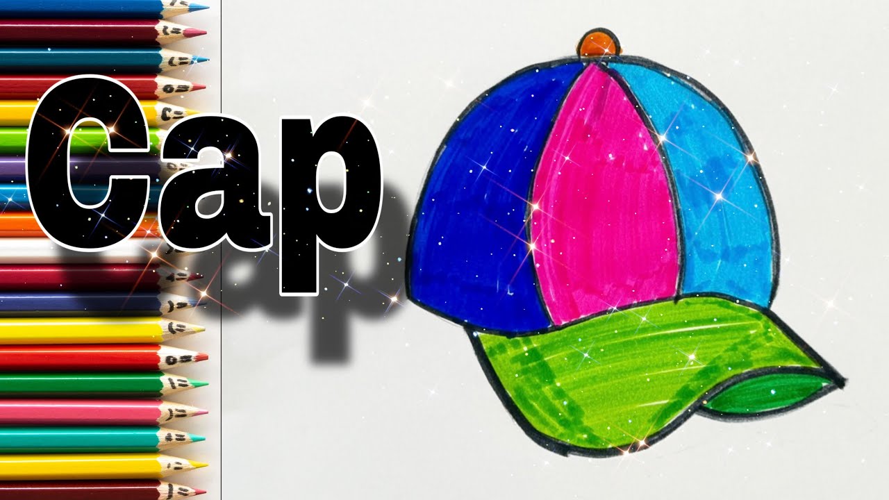 Cap Drawing || How To Draw Cap Drawing | Cap Drawing For Kids and ...