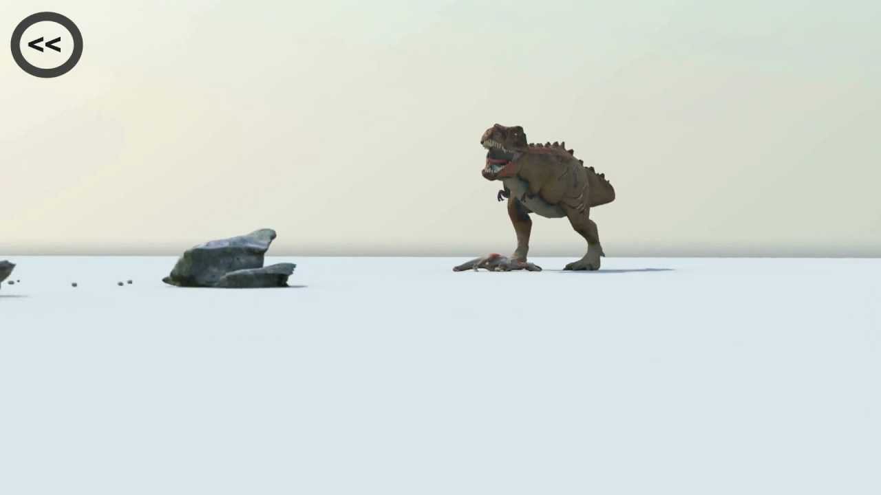 T rex dinosaur animation(chasing away raptors) - YouTube