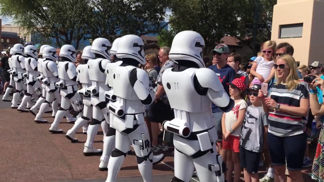 March of the first order, Storm troopers march at Disney World, Florida ...