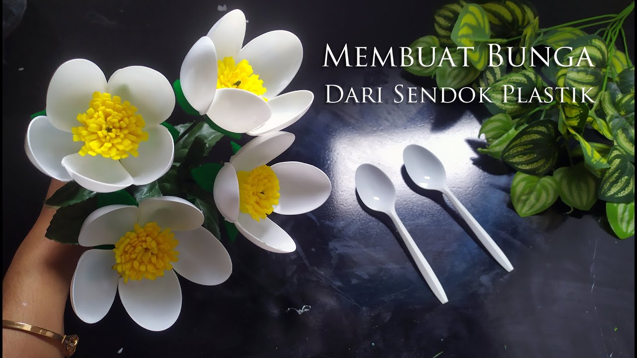 Cara Membuat Bunga dari Sendok Plastik Yang Cantik - YouTube