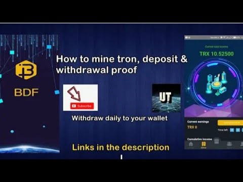BDF pool | How to mine tron, deposit and withdrawal proof - YouTube