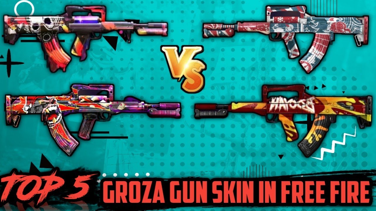 BEST GROZA SKIN IN FREE FIRE || TOP 5 GROZA GUN SKIN IN FREE FIRE ...