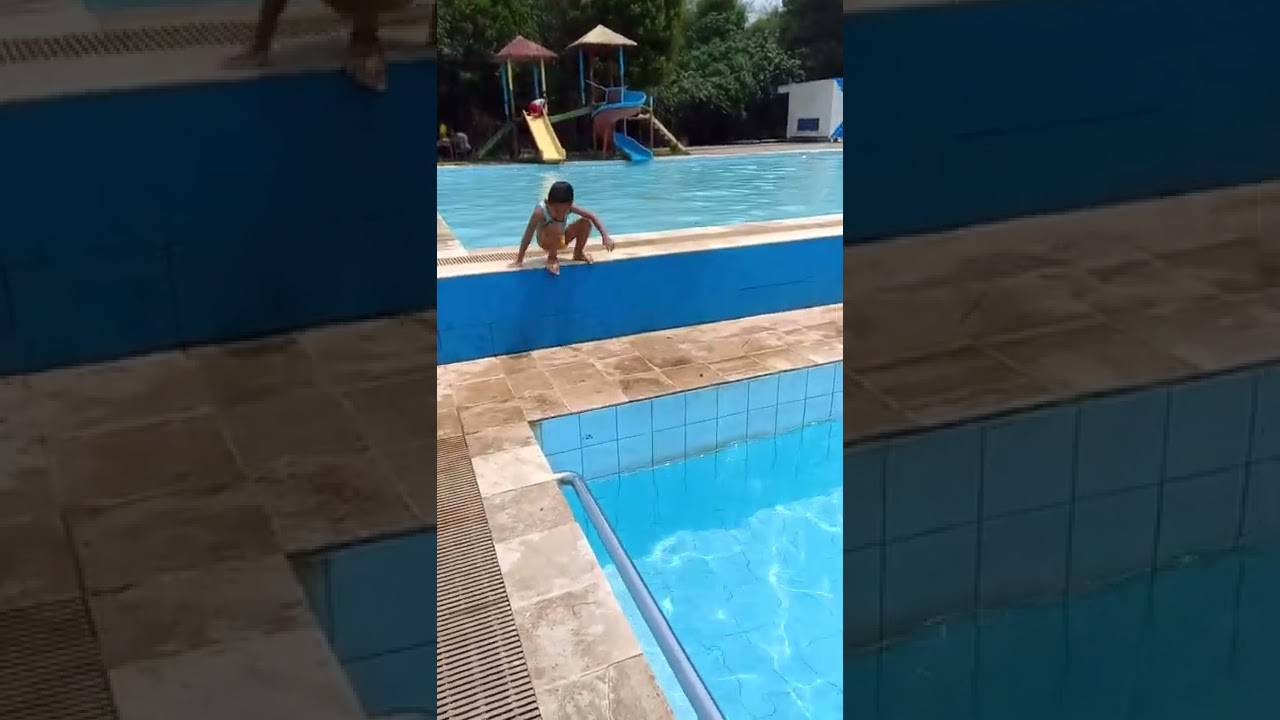 keseruan bocil salto di kolam renang __ - YouTube