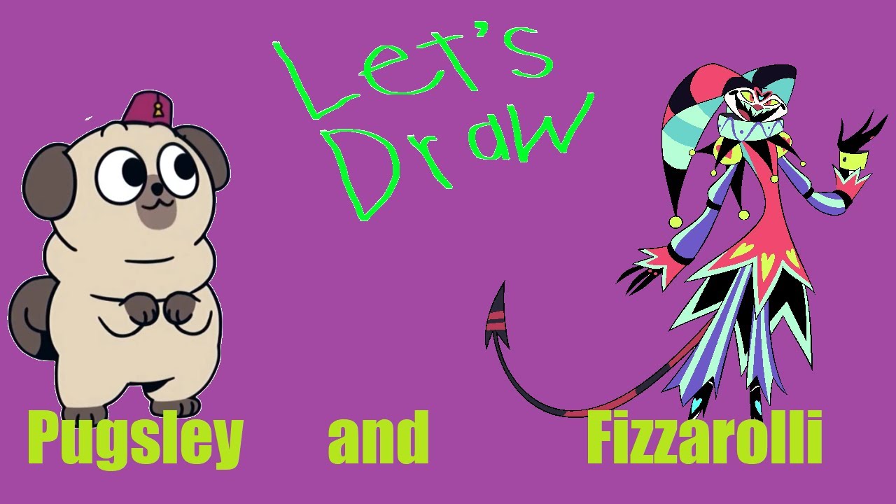 Let's Draw Pugsley (Dead End) and Fizzarolli (Helluva Boss) - YouTube
