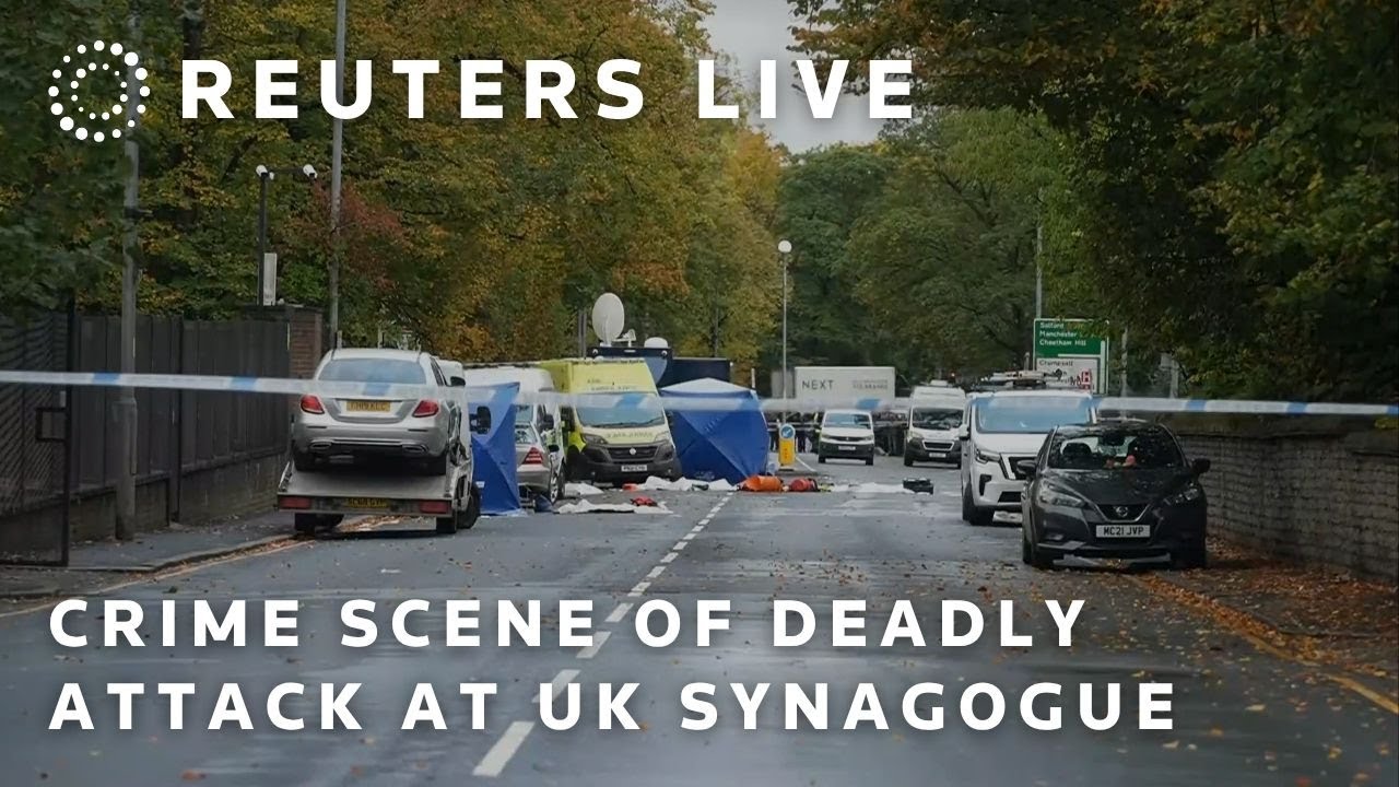 LIVE: Crime scene of deadly attack at UK synagogue - YouTube