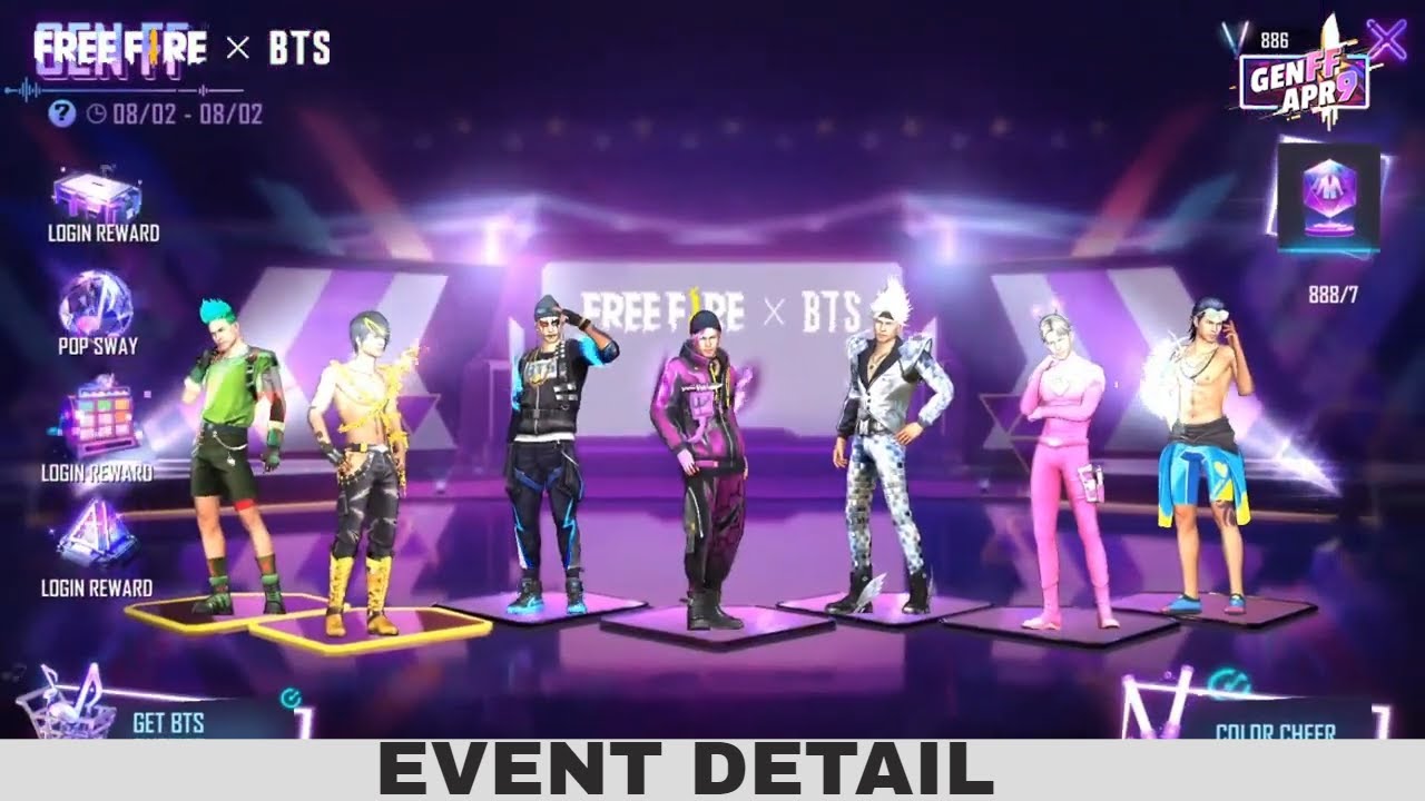 OB33 Update New Event Free Fire x BTS Collaboration Review - BTS x FF ...