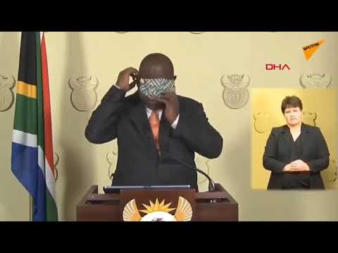 Güney Afrika Devlet Başkanının maske ile imtihanı 😅😅