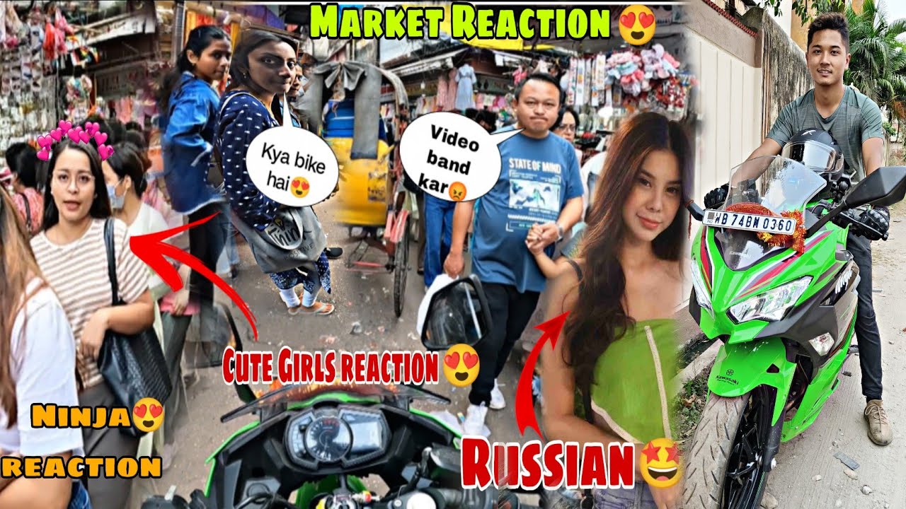 Hyper Riding on Ninja 400🥵||Cute girls epic reaction😍||Russian!🤣 ...