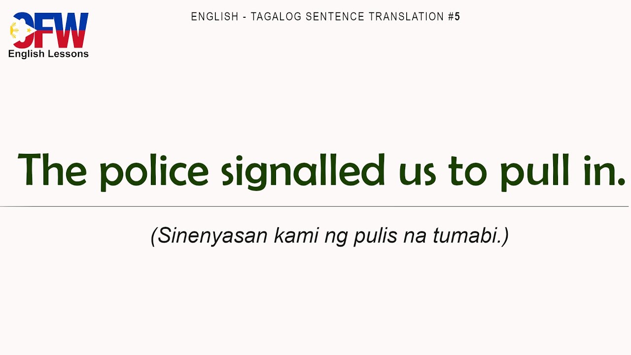 English-Tagalog Translation 5 | Spoken English | OFW ENGLISH LESSONS ...