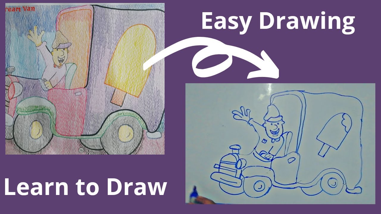 Easy Draw Ice-cream Car art in just 2 minute||kids art - YouTube