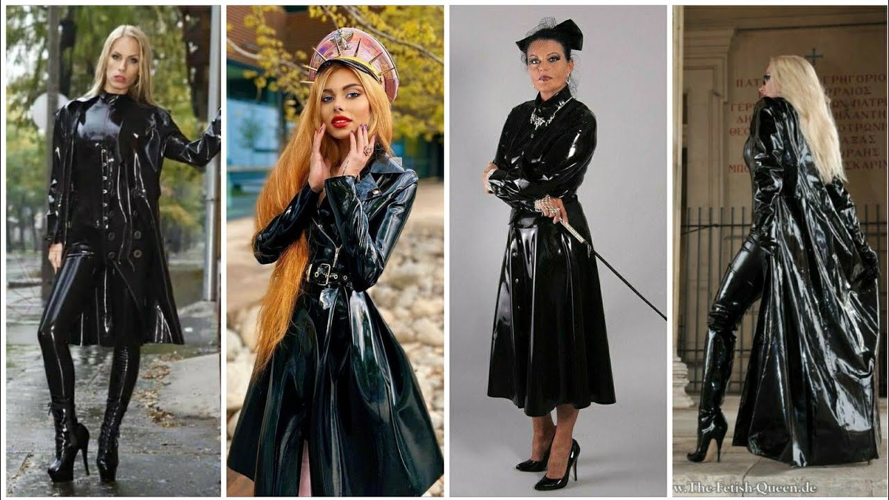 Pretty good shiny latex fashion - YouTube