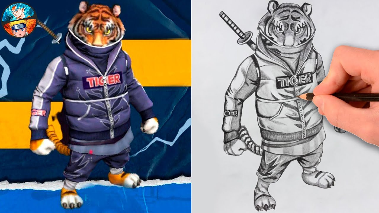 FREE FIRE DRAWING NEW NINJA TIGER PET - HOW TO DRAW FREE FIRE FF - NEW ...