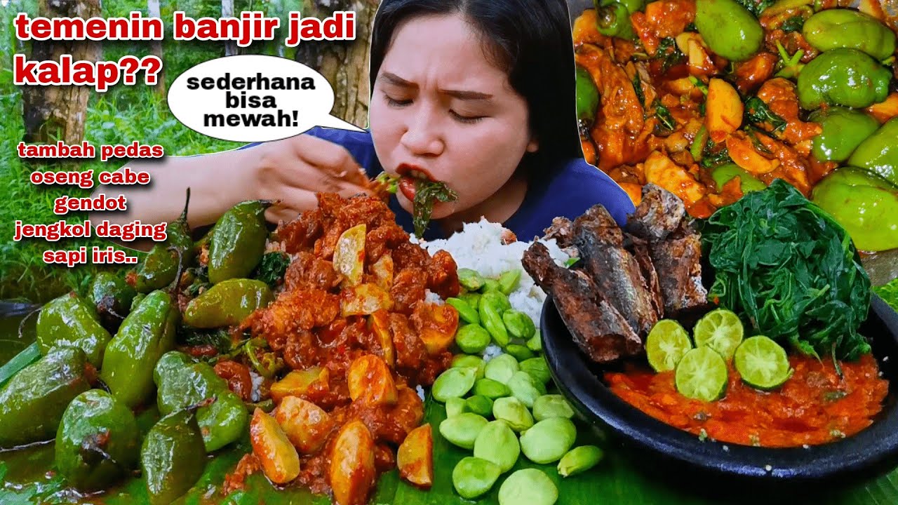BIKIN NAMBAH MENGGIURKAN 🤤OSENG JENGKOL CABE GENDOT DAGING SAPI LALAPAN ...