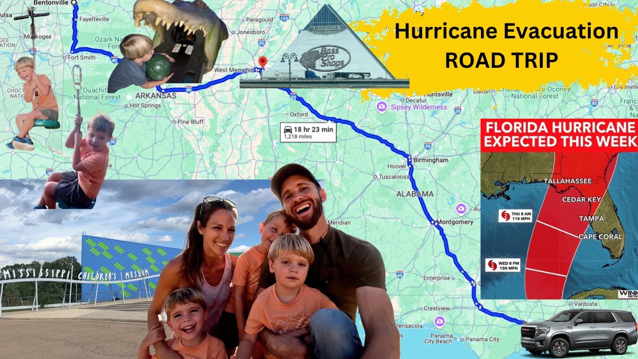 Roadtrip with Triplets! Hurricane Evacuation Trip I Fun Stops for Kids - YouTube