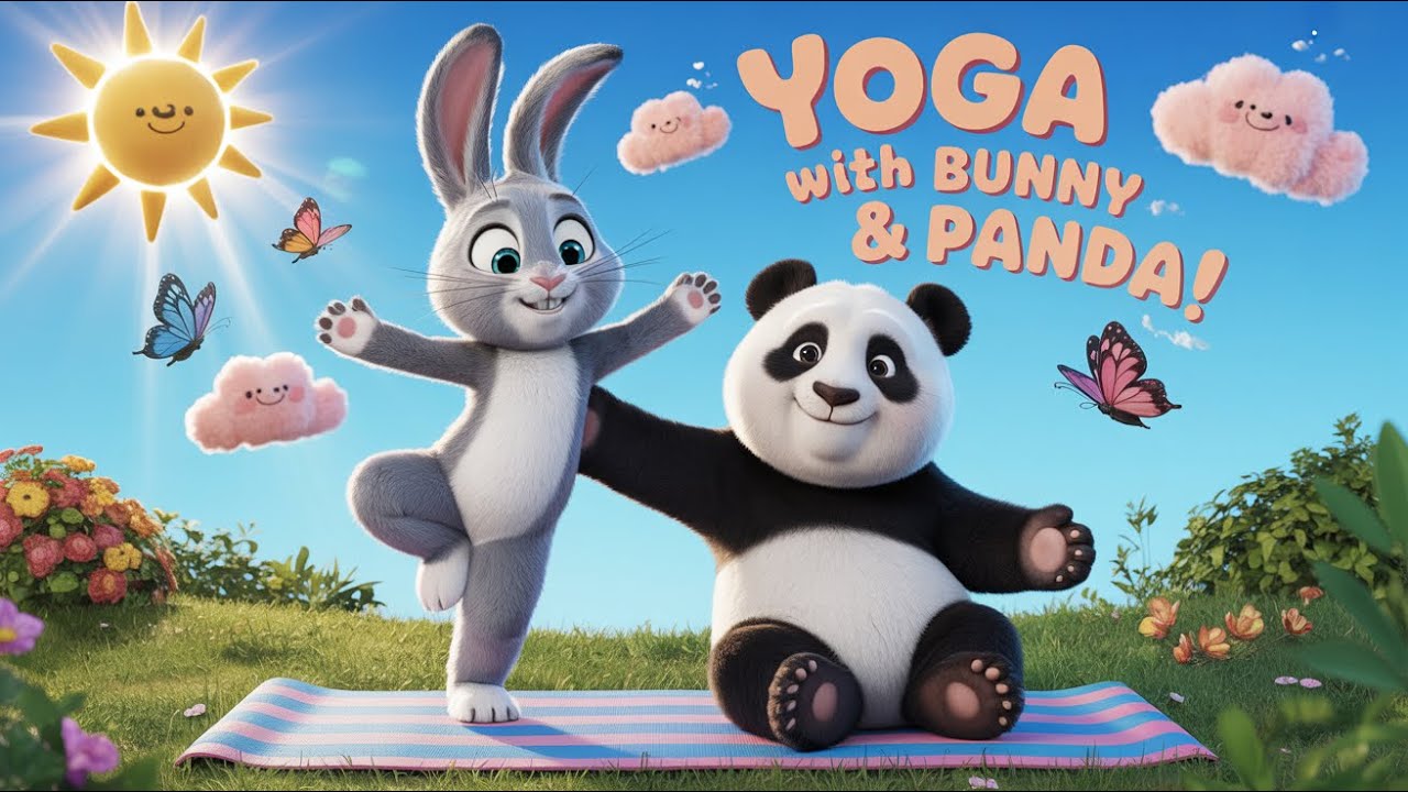 Yoga with Bunny & Panda – चलो मिलकर योगा करें! | Kids Yoga Rhymes | 3D ...