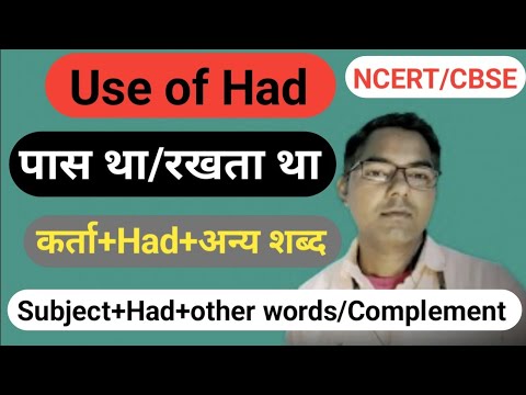 Use of had rule and examples// पास था / रखता था के लिए had का प्रयोग ...