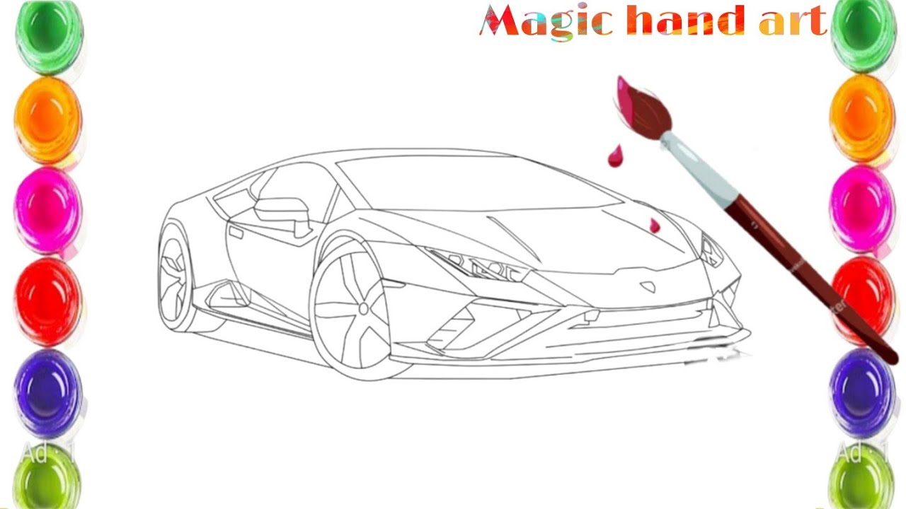 How to Draw a Lamborghini aventador,Coloring Lamborghini for Kids ...