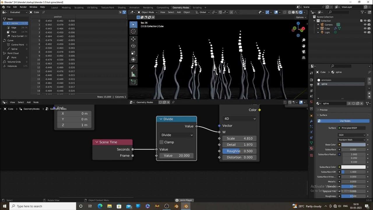 blender 3.5 geometry nodes tutorial for beginners!!Create a short animation in geometry nodes ...