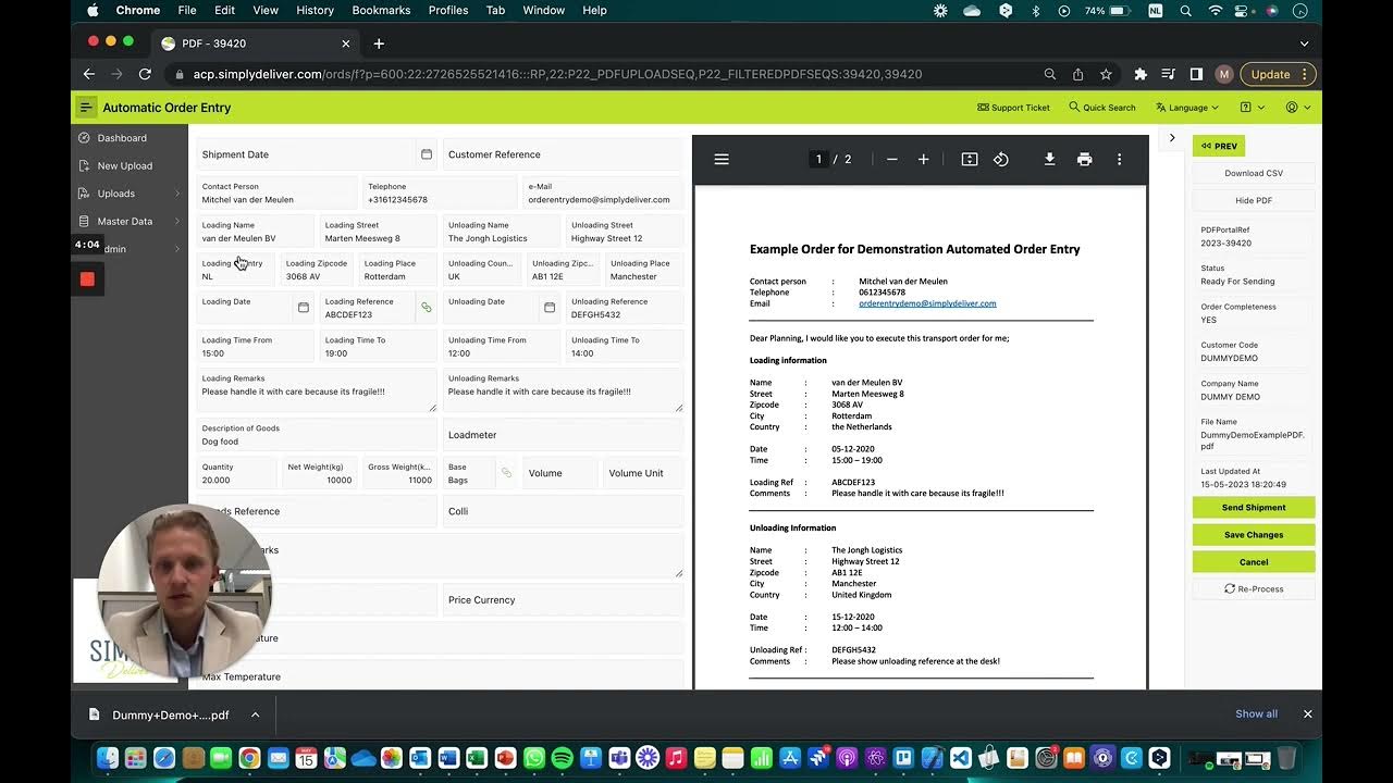 Simply Deliver - Automatic Order Entry - YouTube