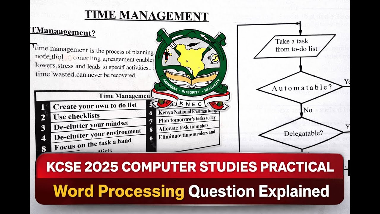 KCSE 2025 COMPUTER STUDIES PAPER 2 | WORD PROCESSING QUESTION ...