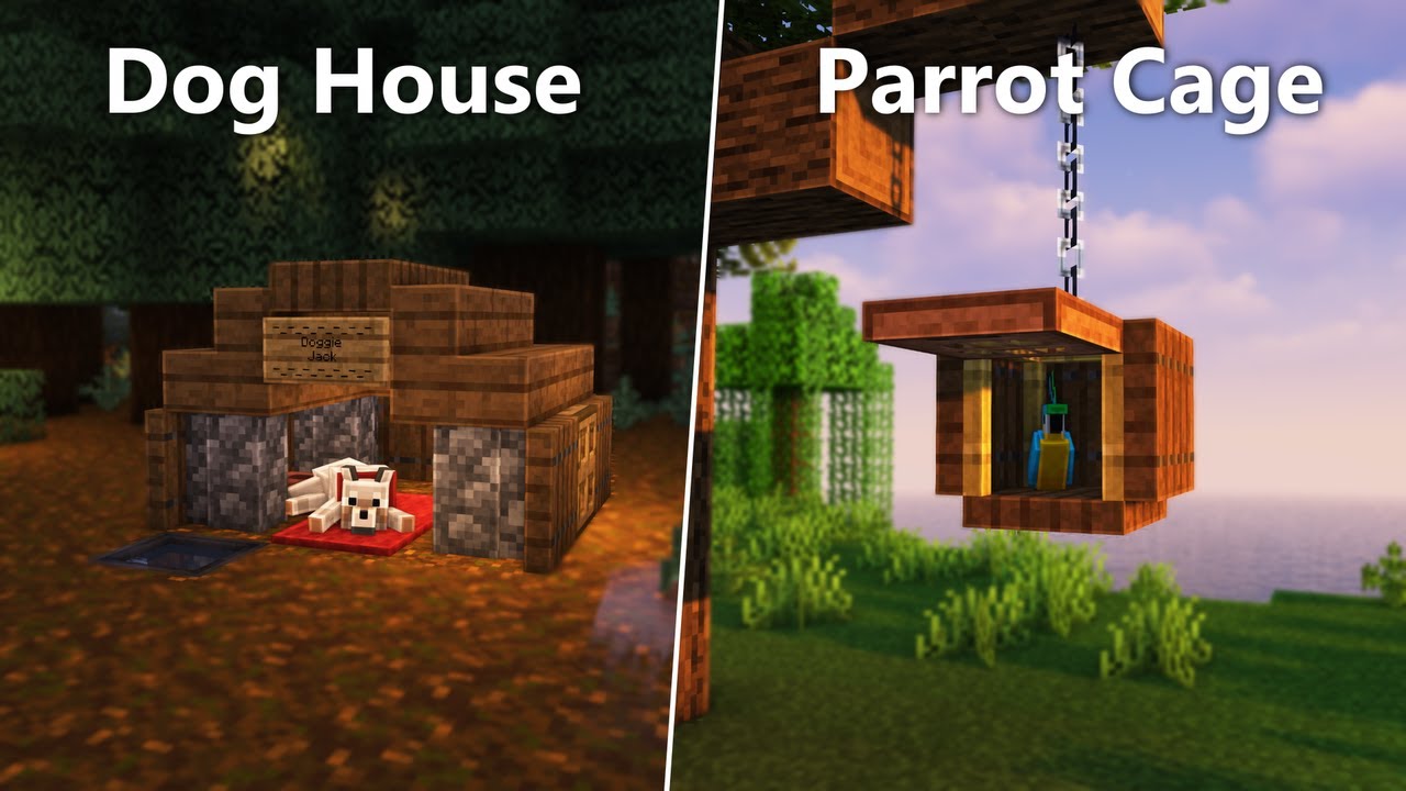 3 EASY and Creative PET Houses in Minecraft - YouTube