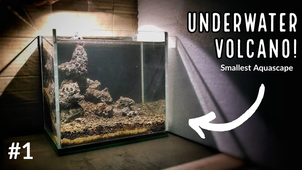 #1 Smallest Volcano Filter Aquarium| Underwater volcano Aquascape ...