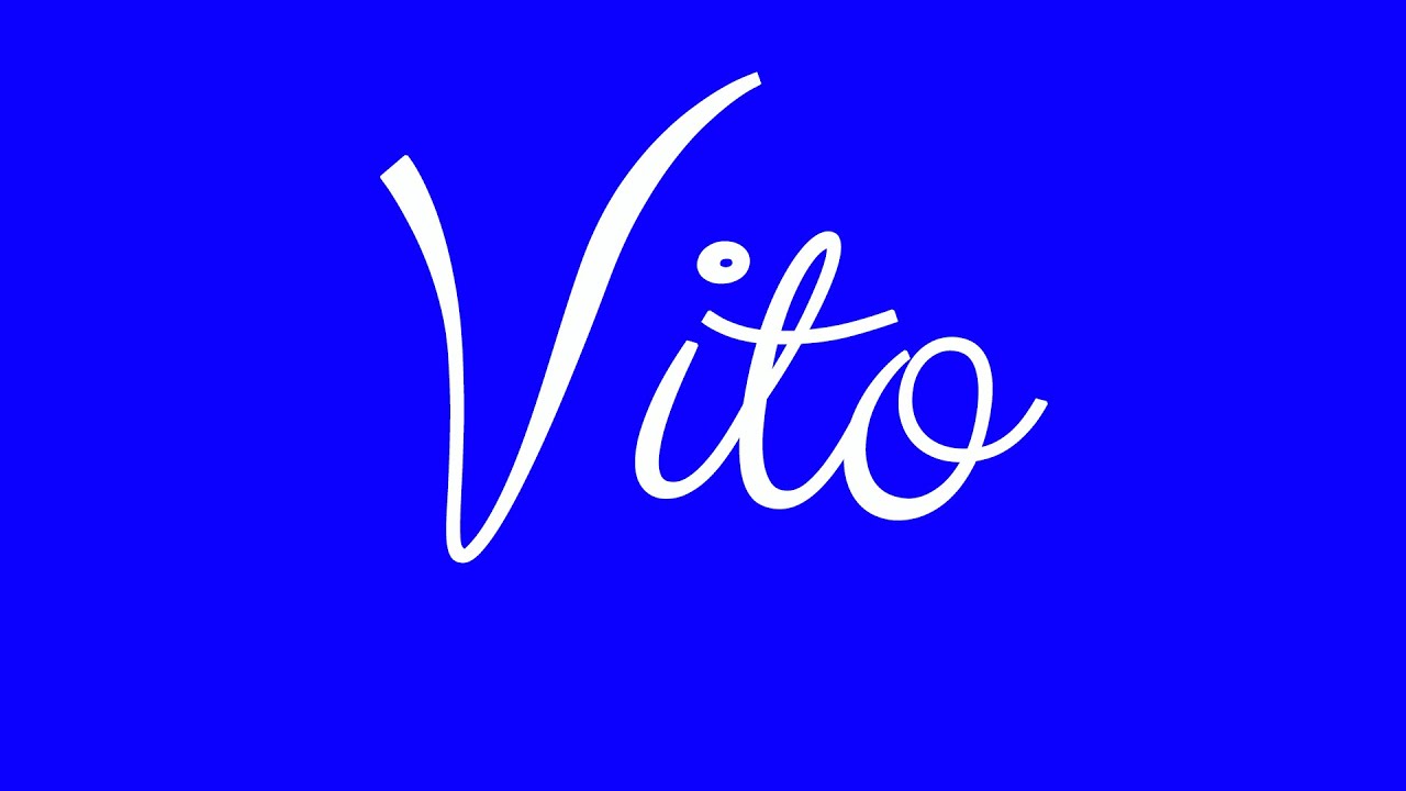 Learn how to Sign the Name Vito Stylishly in Cursive Writing - YouTube