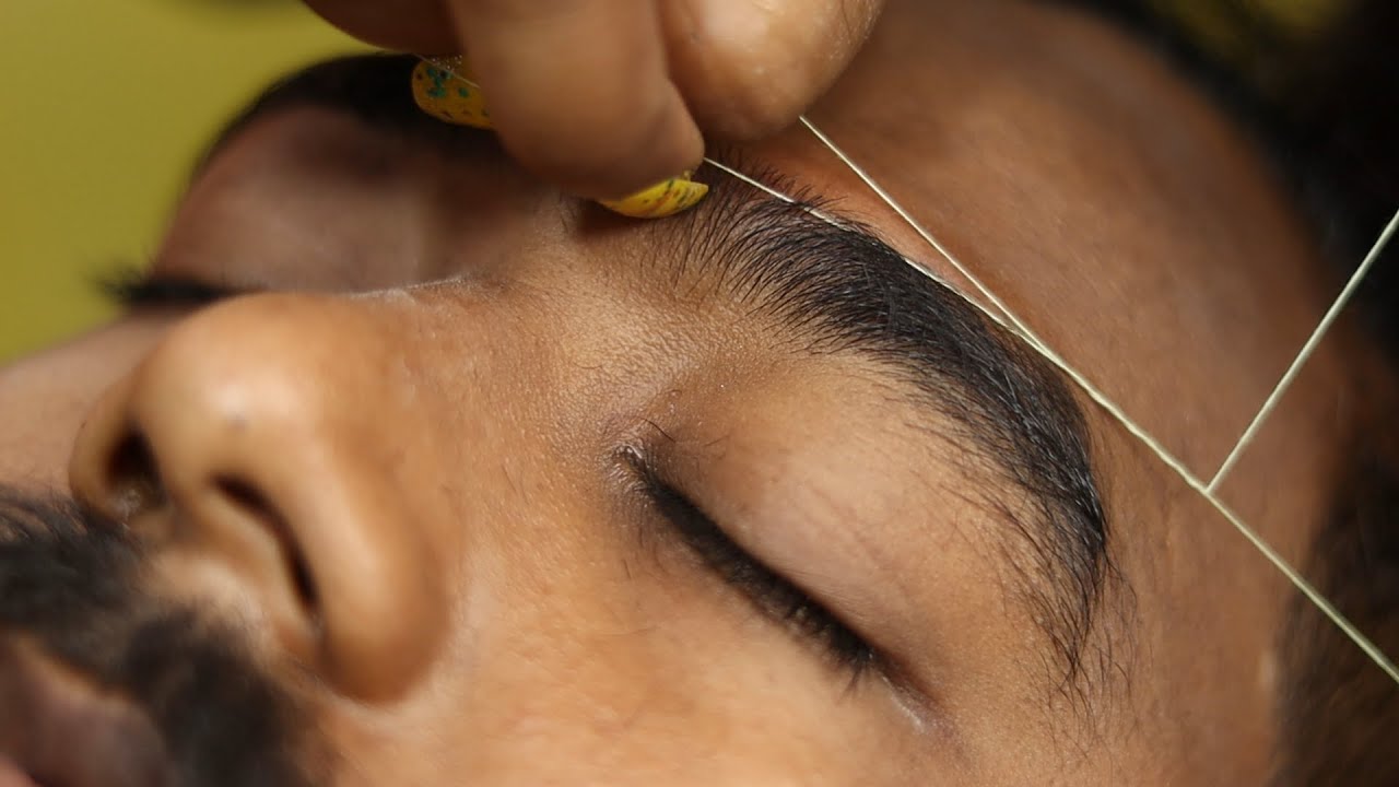 Angel eyebrow Shaping threading | Eyebrow Threading Men - YouTube