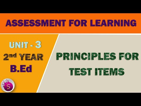 Principles for constructing test items / assessment for learning / unit ...