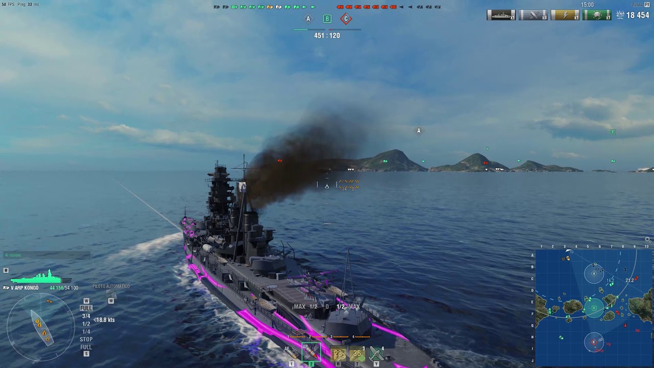 World of Warships [TCNDF] Texas y ARP Kongo - YouTube