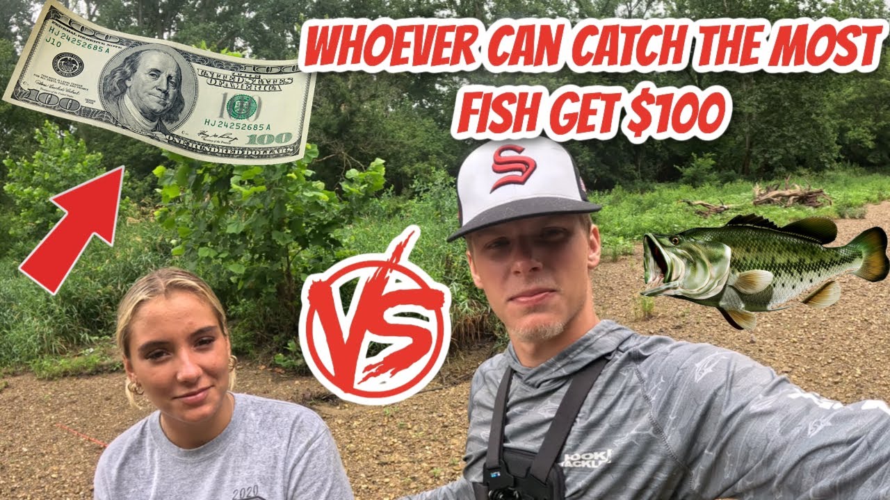 $100 To Whoever Catches the Most Fish Challenge. (Me VS Girlfriend ...