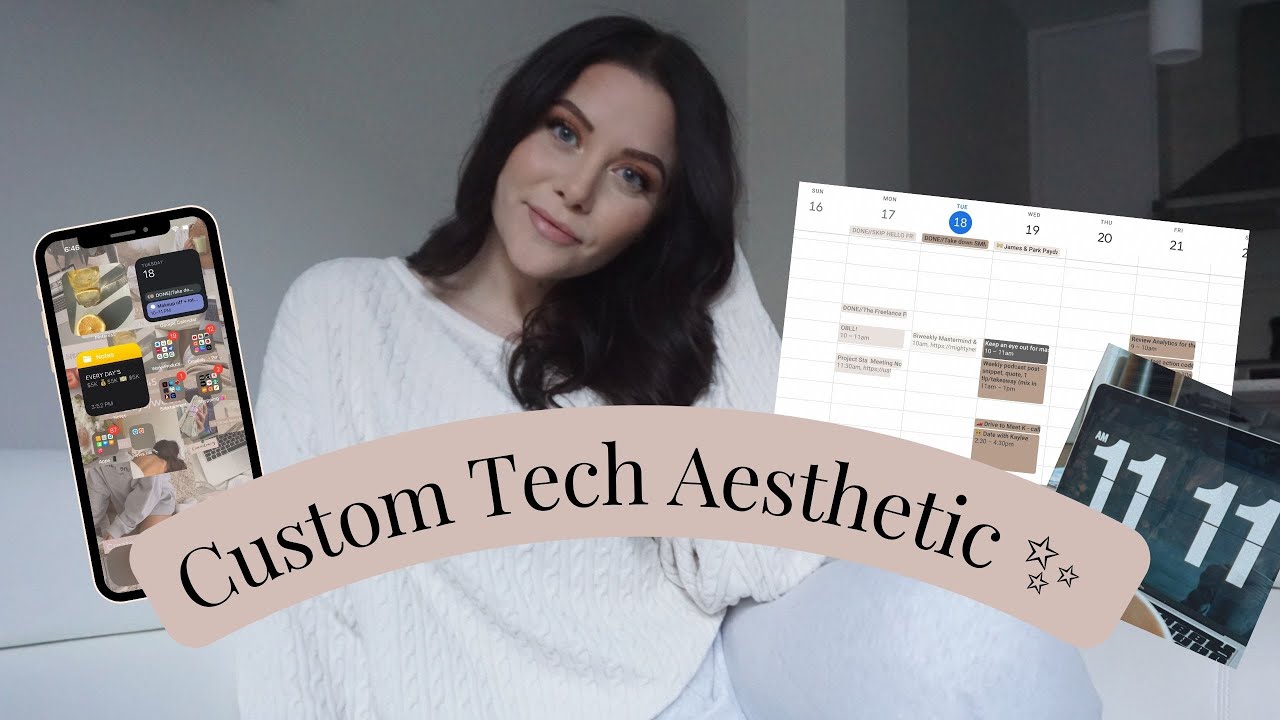 Custom Tech Aesthetic Pinterest Widget, Desktop Vision Board ...