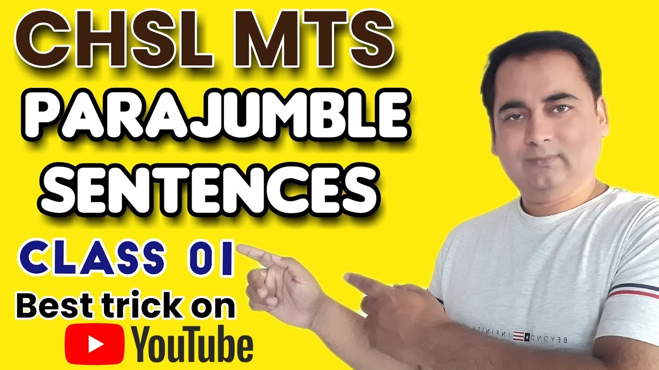 Parajumble Sentence/Class 01/English for MTS CHSL CGL 2022 - YouTube