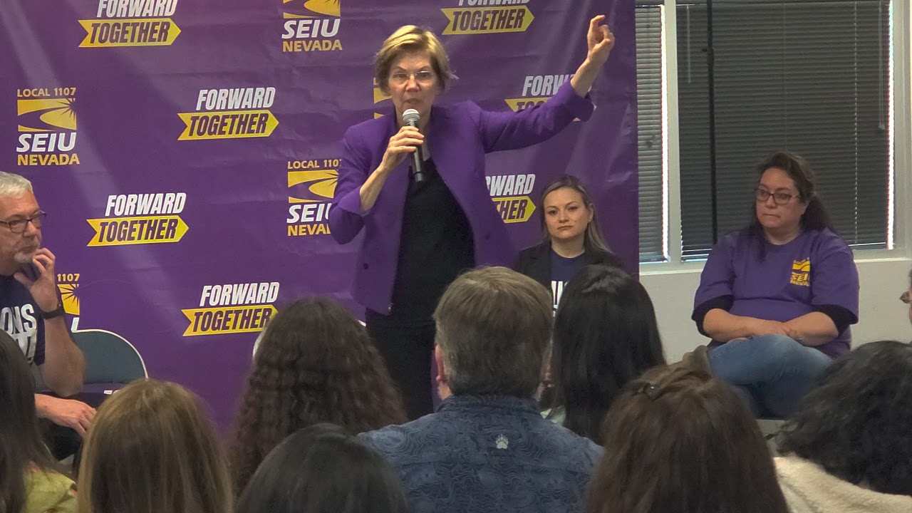 Elizabeth Warren Does a Town Hall with SEIU 1107 Members in Las Vegas(2 ...