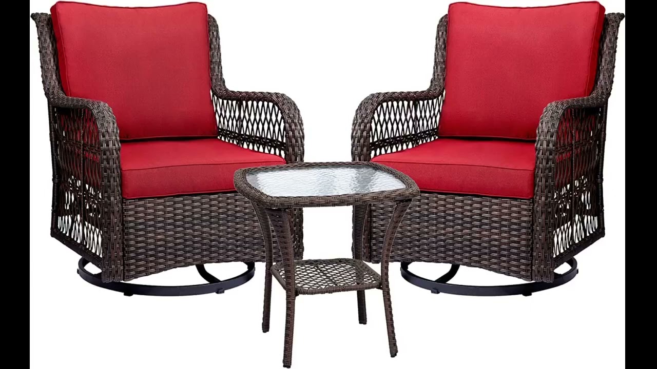 Harlie & Stone Outdoor Swivel Rocker Patio Chairs Set of 2 and Matching ...