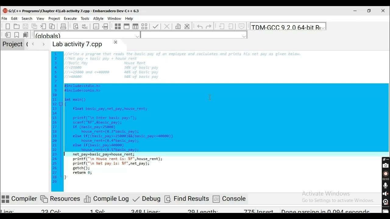 Program to Calculate "Net Pay" of an employee - YouTube