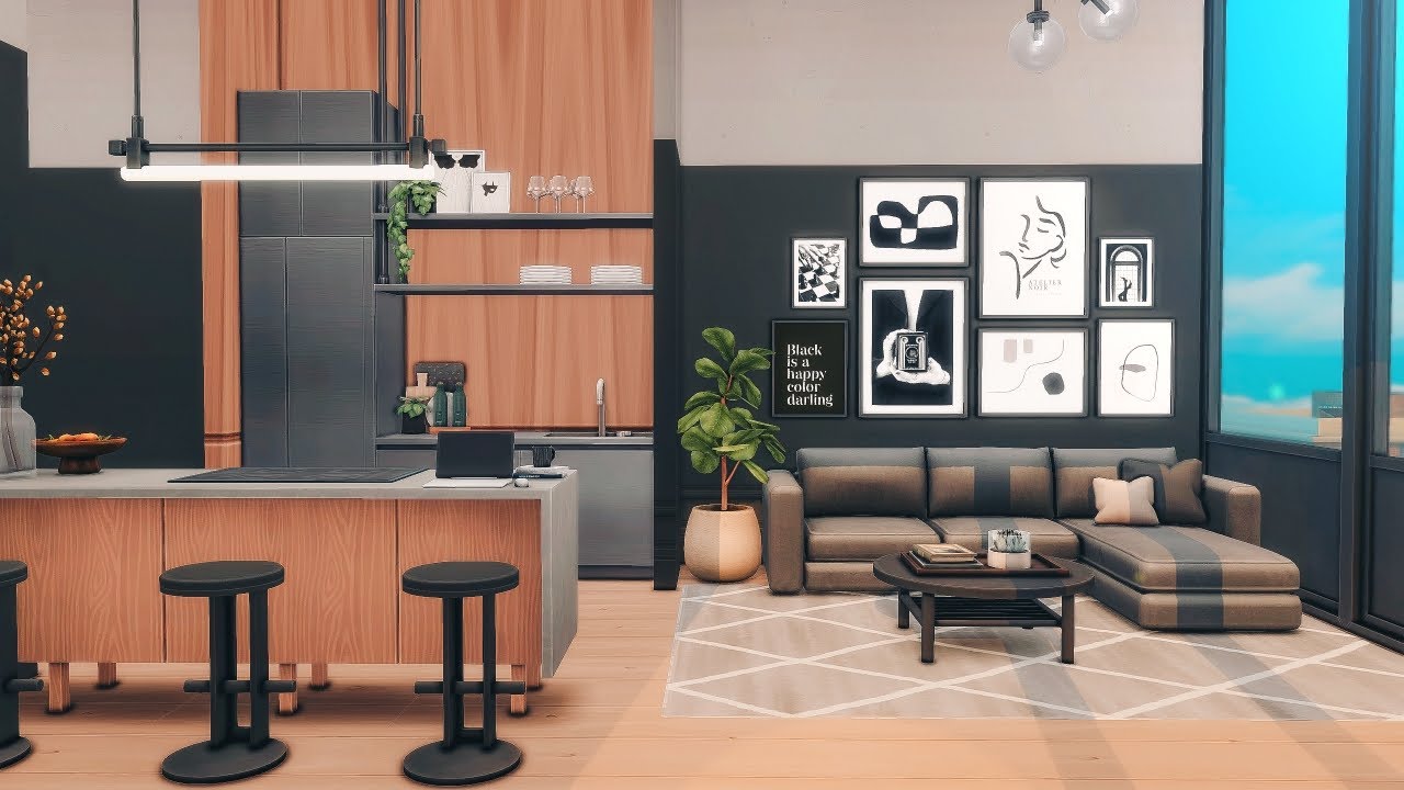 DOWNTOWN STUDIO APARTMENT in THE SIMS 4 The Sims 4 Stop Motion - YouTube