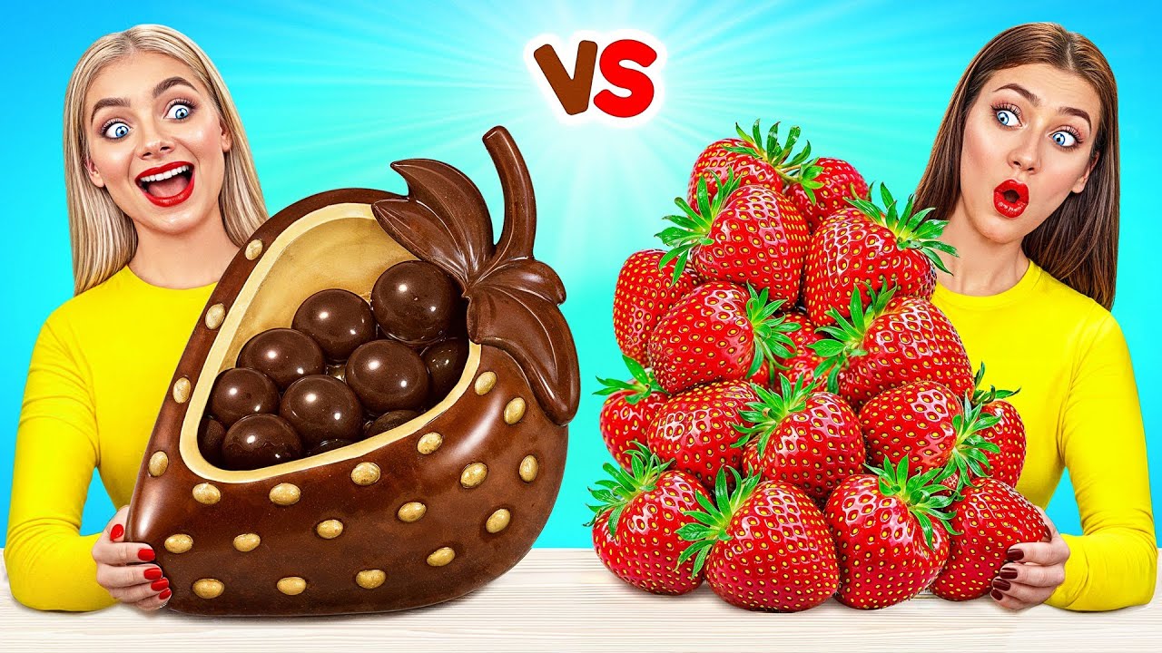 Real Food vs Chocolate Food Challenge | Awesome Kitchen Tricks by Choco ...