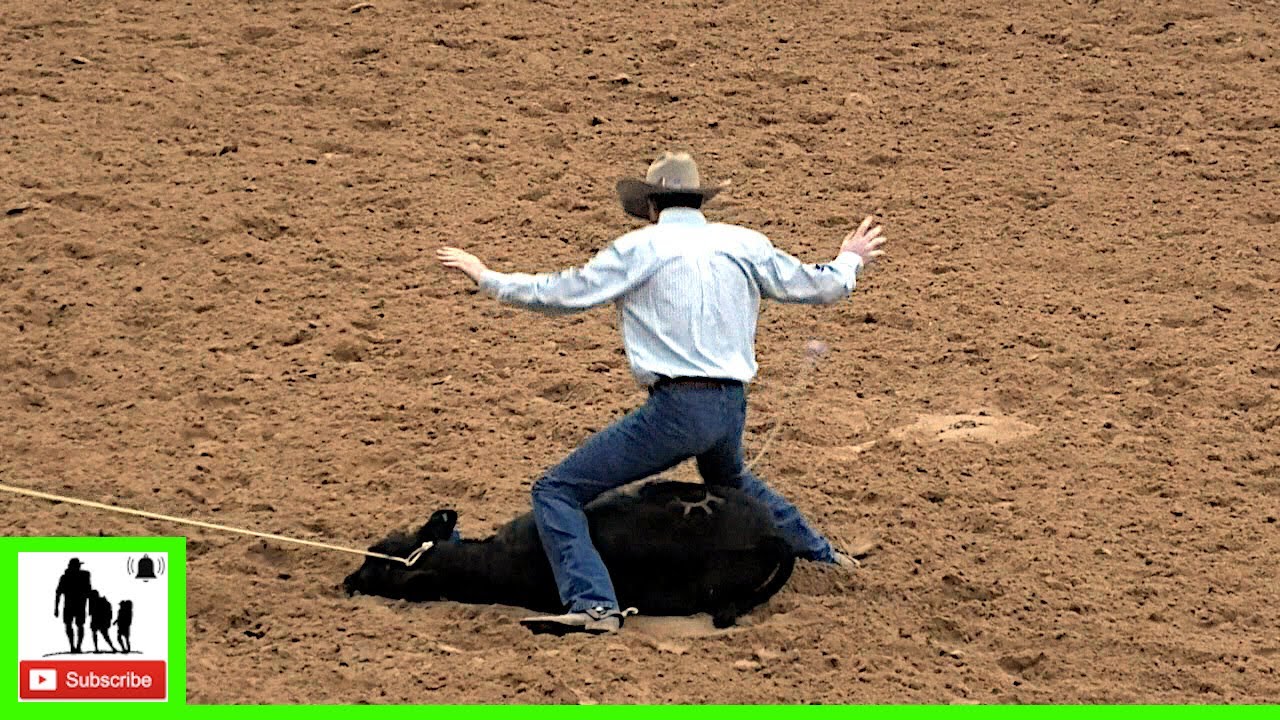 Junior Tie-down Roping Round 1 - 2020 Three Star Memorial - YouTube