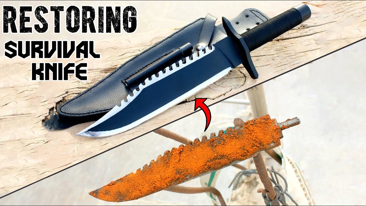 Rusty Rambo Survival Knife Restoration - YouTube