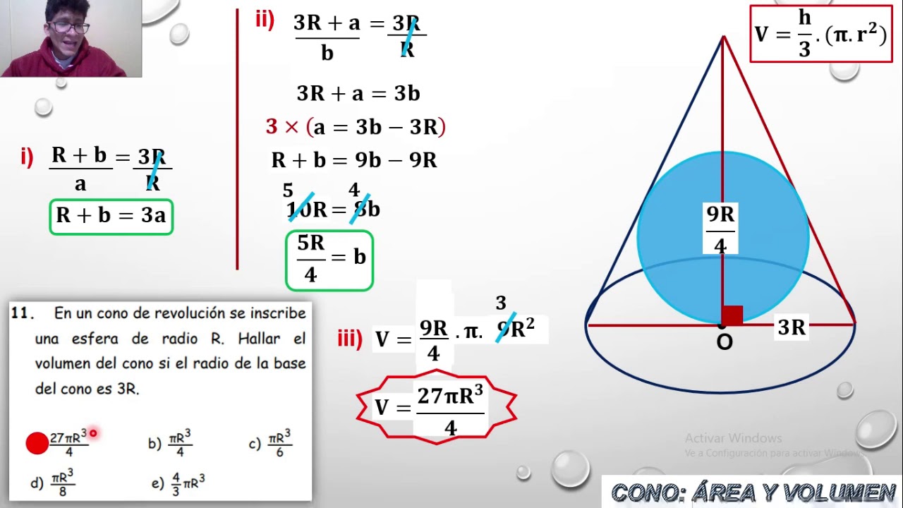 Cono: área y volumen parte 2 - YouTube